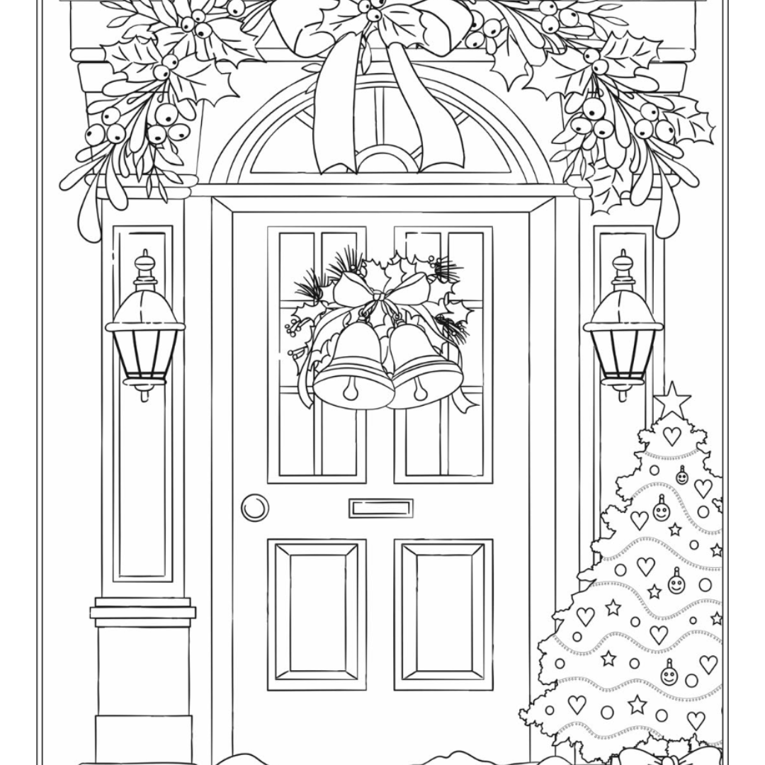 Coloriage de porte d'entrée festive – Castle Arts