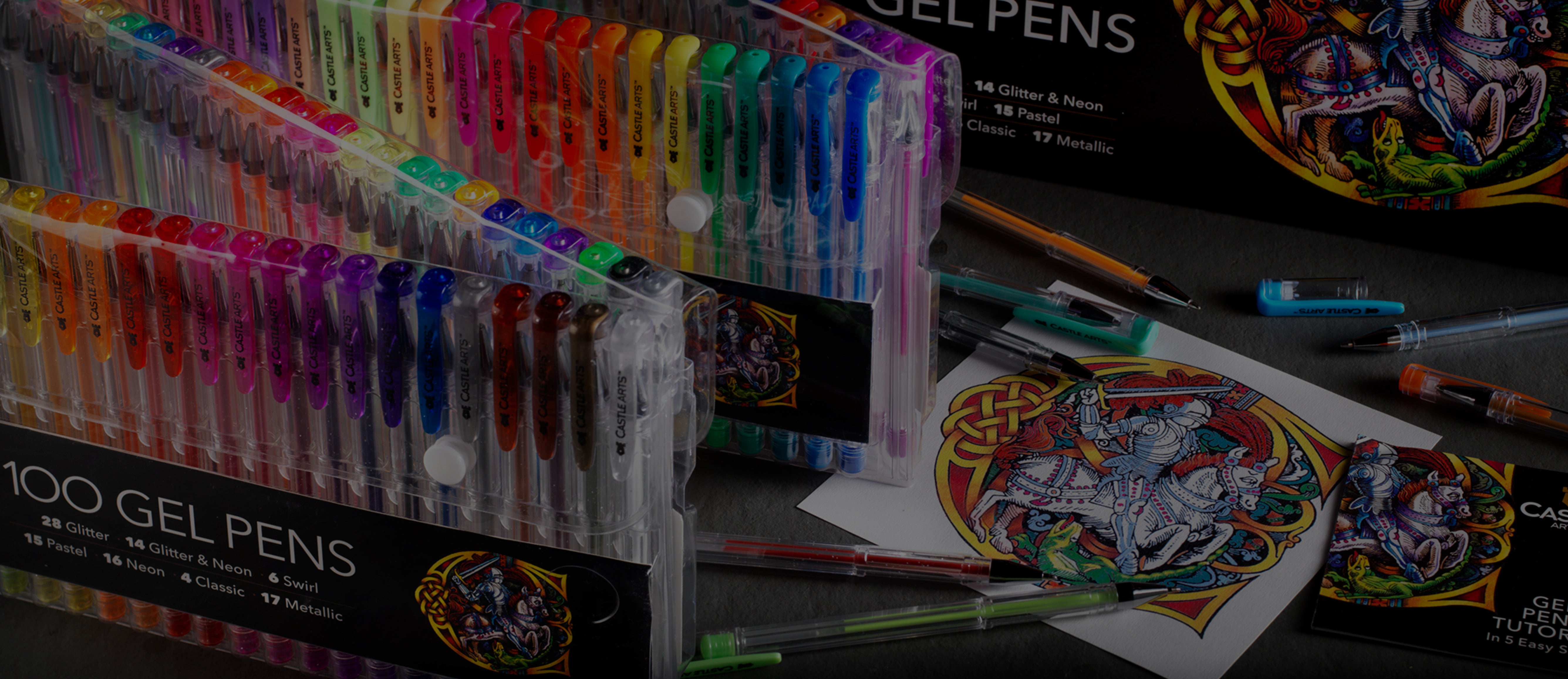 Castle Arts Ensembles de stylos gel | Stylos à gel colorés pour colorier